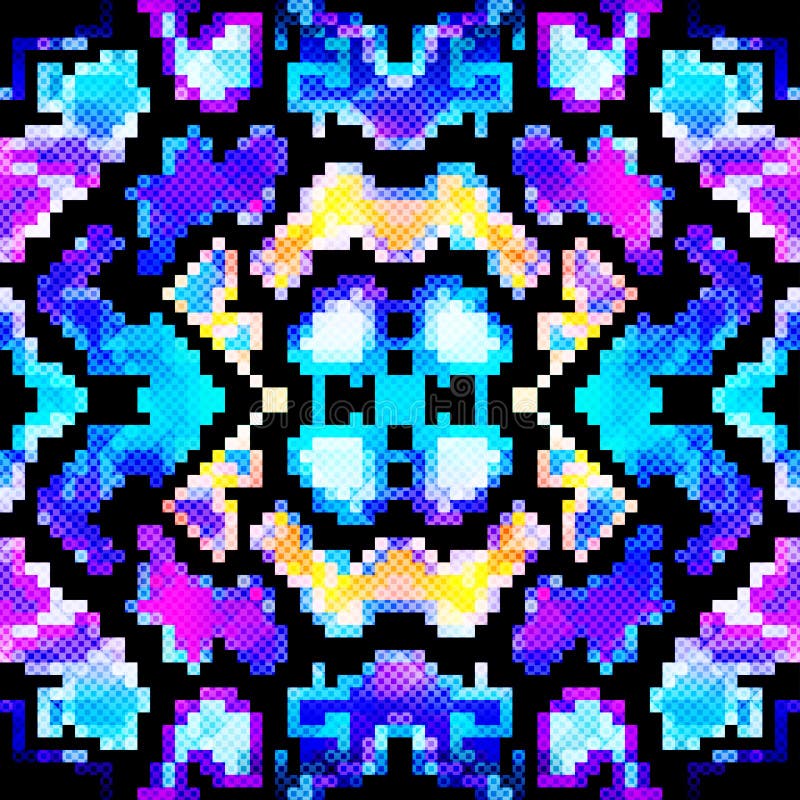 Small Pixels Abstract Geometric Seamless Pattern Vector Illustration ...