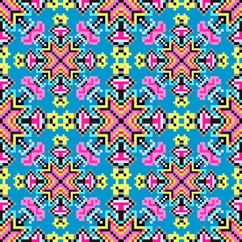 Small Pixels Abstract Geometric Seamless Pattern Vector Illustration ...