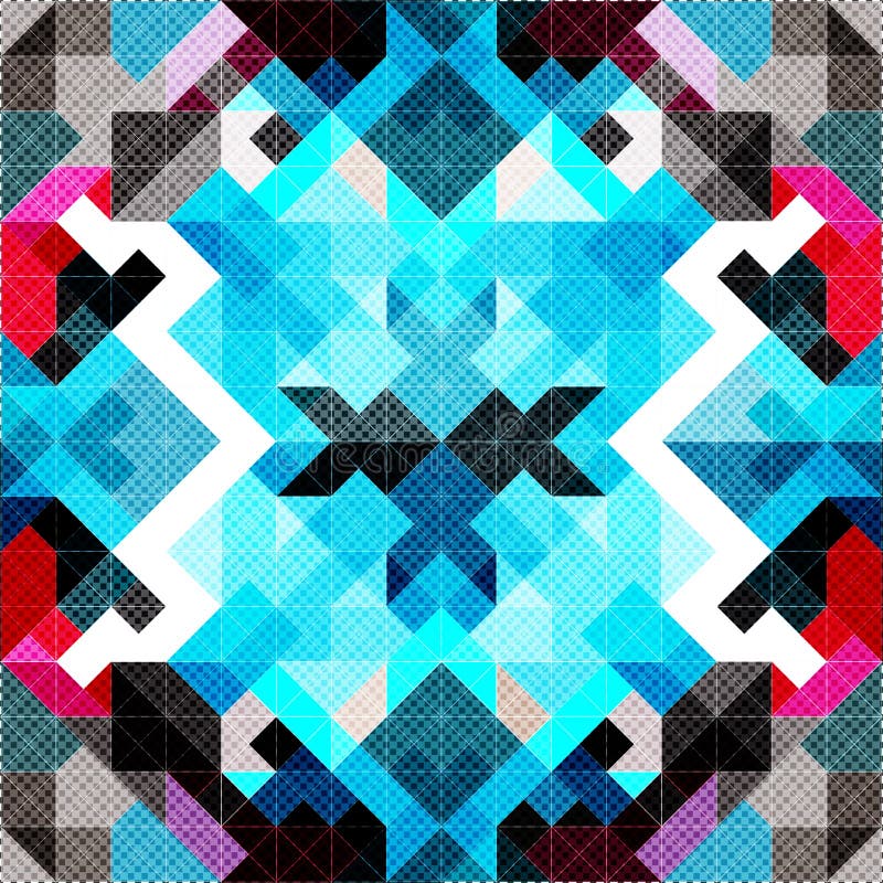 Small Pixels Colored Geometric Background Seamless Pattern Illustration ...