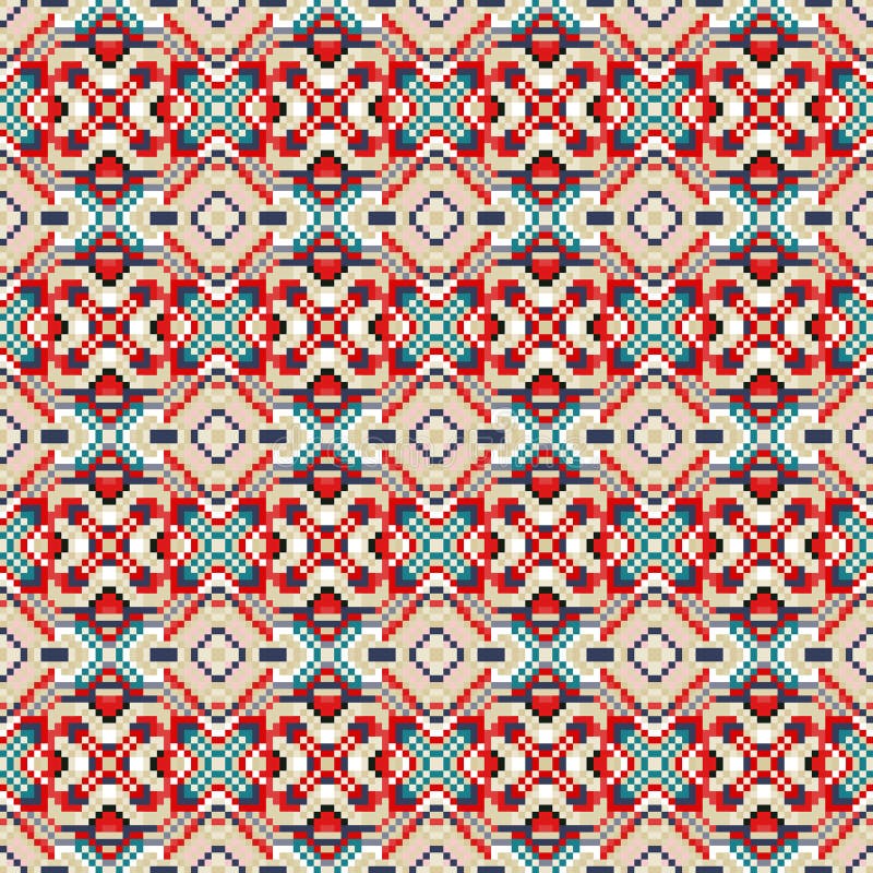 Small Pixels Colored Geometric Background Seamless Pattern Illustration ...
