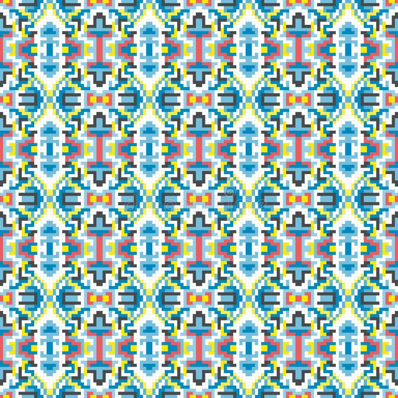 Small Pixels Colored Geometric Background Seamless Pattern Illustration ...