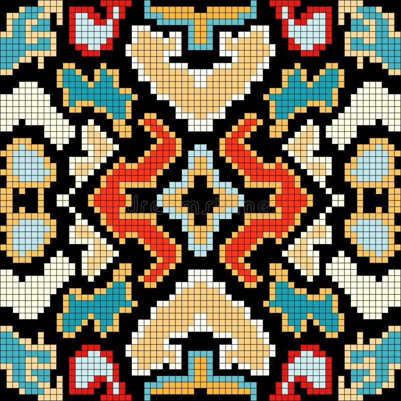 Small Pixels Psychedelic Colored Geometric Background Stock Vector - Illustration of decorative ...