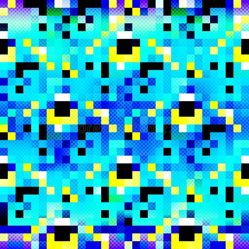 Small Pixels Colored Geometric Background Seamless Pattern Vector ...
