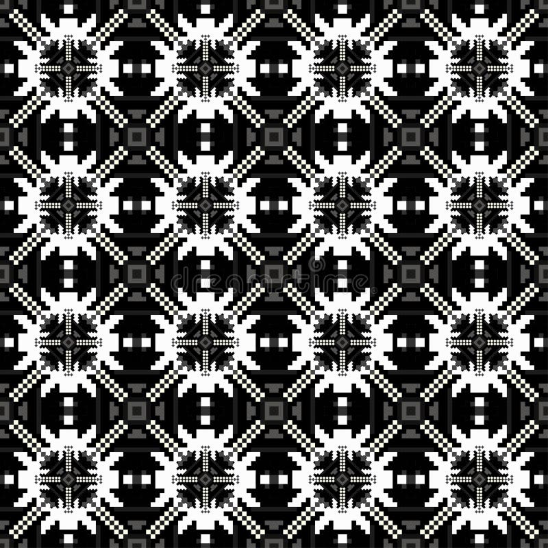 Small Pixels Monochrome Geometric Seamless Pattern Stock Vector ...