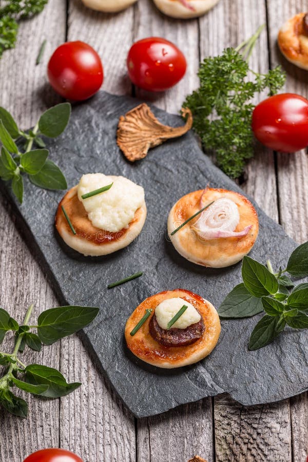 Small pizza stock image. Image of pizzette, herbs, vintage - 55221457