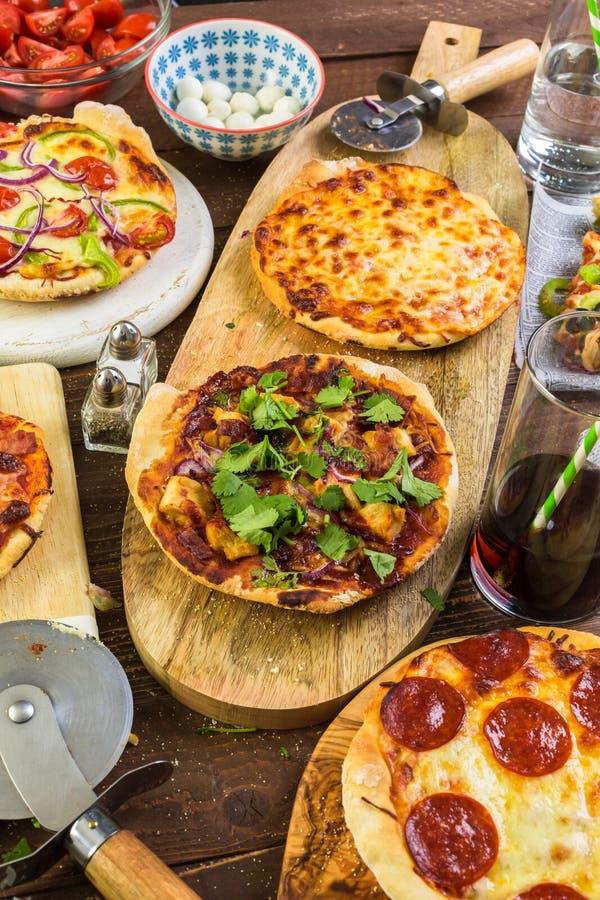 Small pizzas stock photo. Image of variety, small, pizza - 88436704