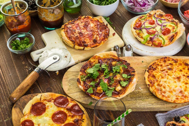 Small pizzas stock image. Image of small, high, board - 88440621