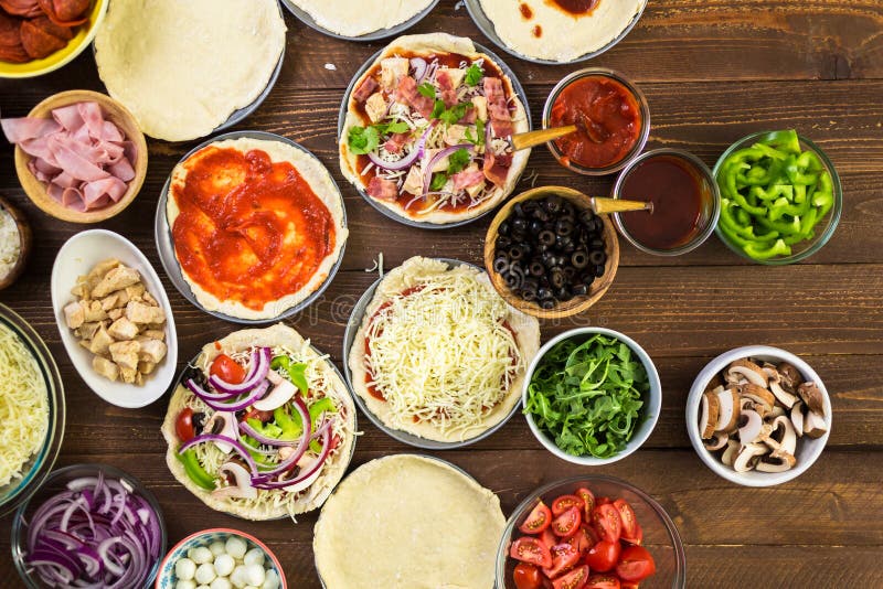 Small pizzas stock image. Image of individual, making - 88435513