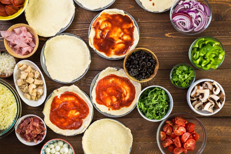 Small pizzas stock image. Image of step, personalized - 88435983