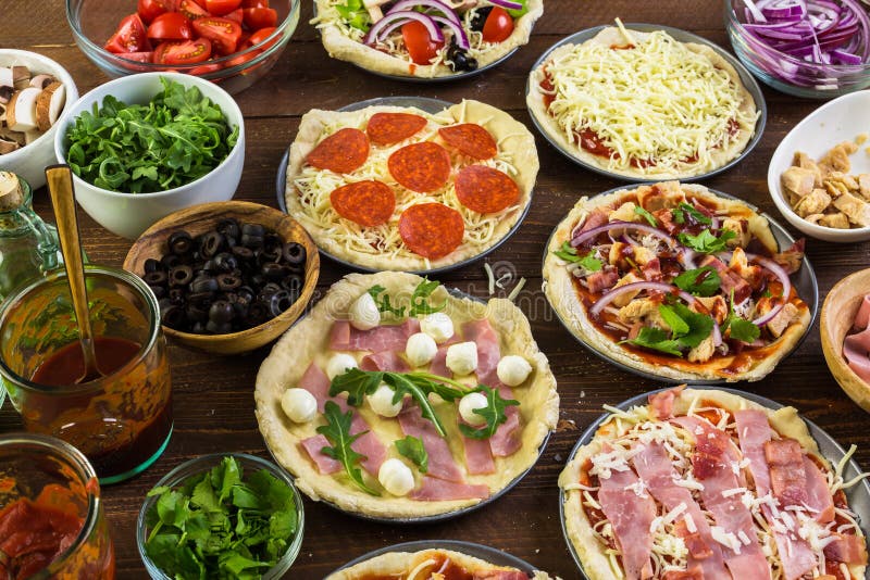 Small pizzas stock image. Image of personalized, cheese - 88436105