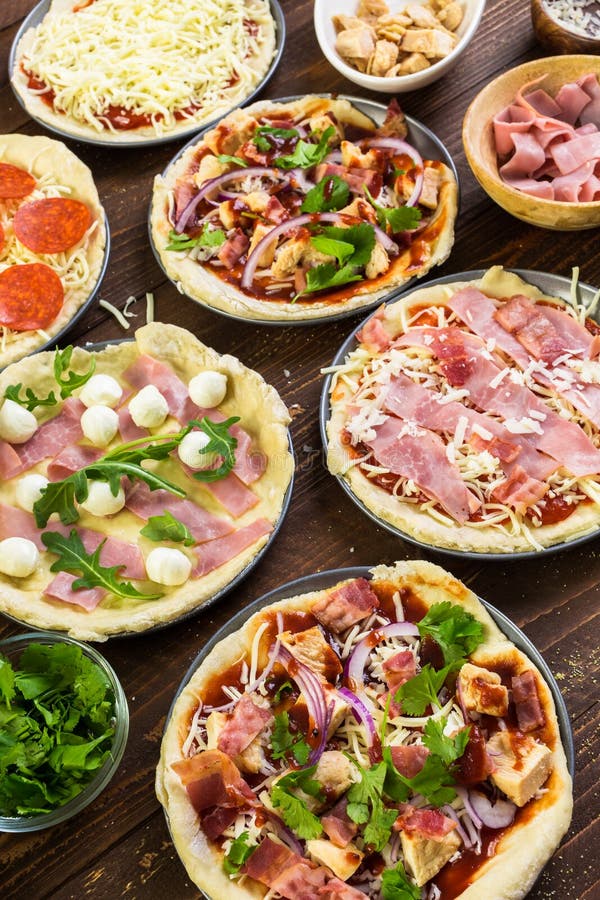 Small pizzas stock image. Image of fancy, personalized - 88440493