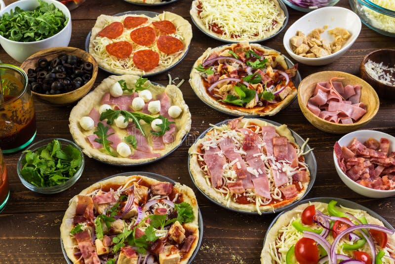 Small pizzas stock photo. Image of preparing, small, vegetable - 88440600