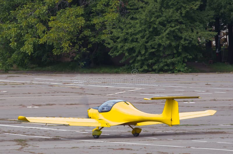 Small plane in the air. stock photo. Image of light, single - 59451546