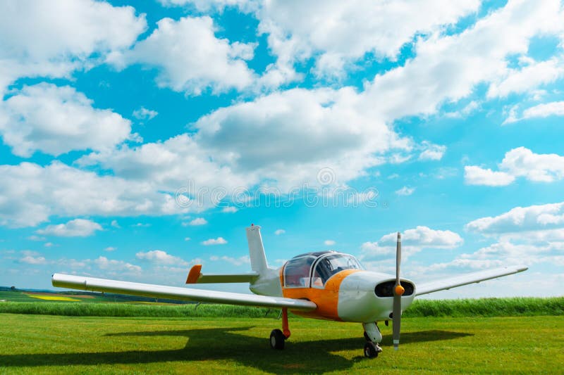 Small plane stock photo. Image of airport, journey, clear - 93472526