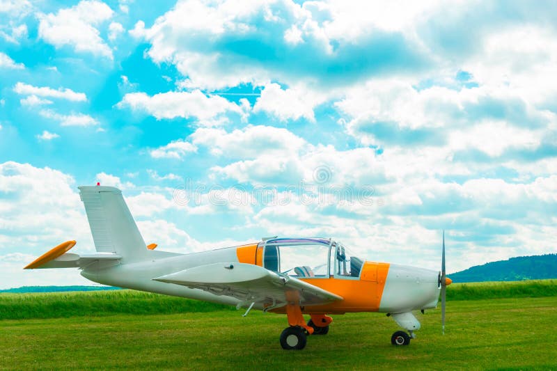 Small plane stock image. Image of green, propeler, plane - 94091461