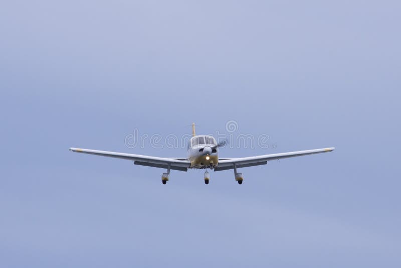 Small plane on approach stock image. Image of trip, airplane - 24822707