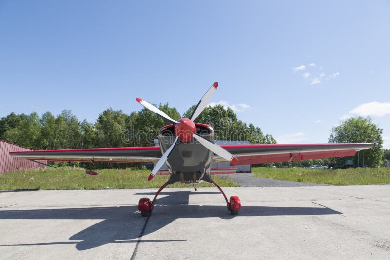 Small Plane with Central Propeller Stock Photo - Image of plane, drive ...