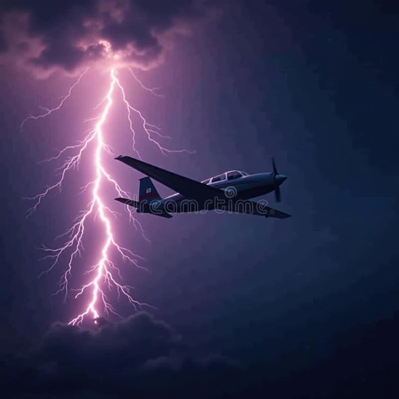 Small Plane in Colossal Dark Storm, Lightning Strikes , Intense, Nature ...