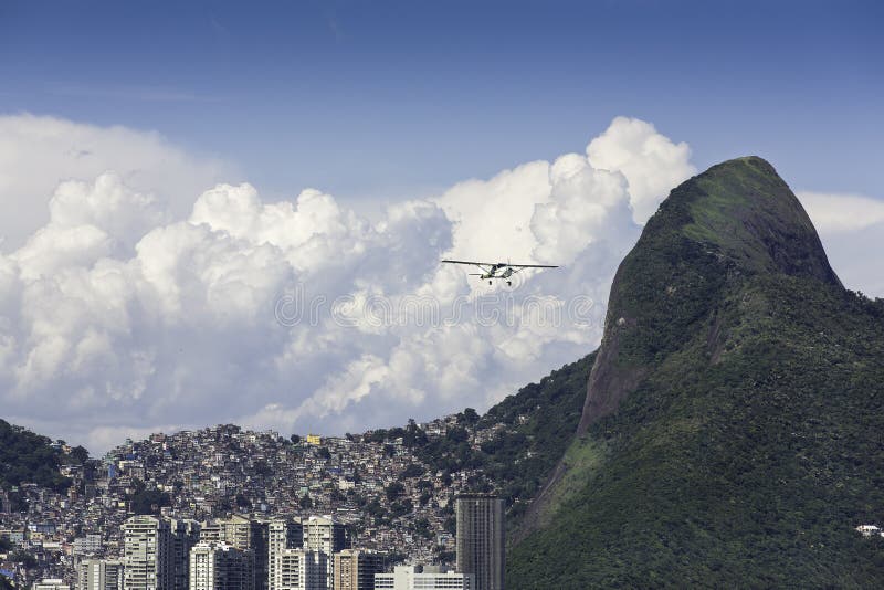 Small Plane Flying Over Rio De Janeiro Stock Image - Image of janeiro ...