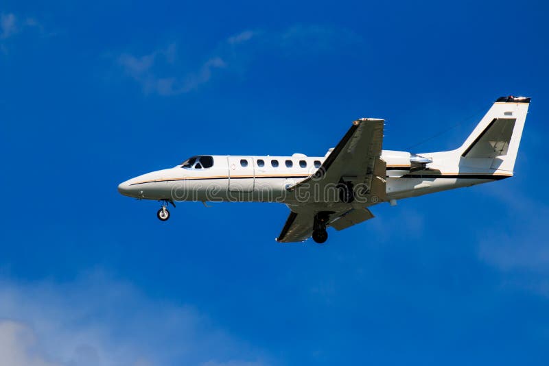 A Small Plane is Flying in the Sky Stock Image - Image of classic ...