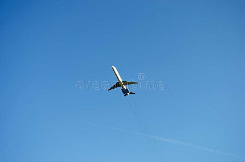 A small plane flying stock photo. Image of background - 111194078