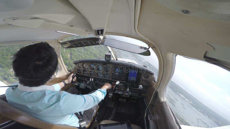 Small Plane Landing from Cockpit Stock Footage - Video of plane, inside ...