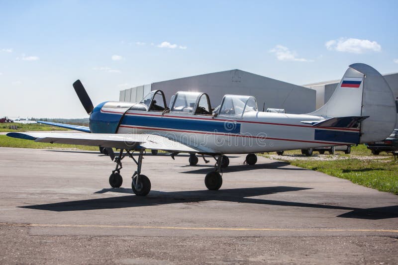 Small Plane on Runway Takes Off Stock Image - Image of business, single ...