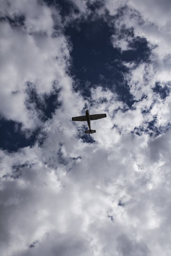 The small plane in the sky stock photo. Image of aerospace - 117515060