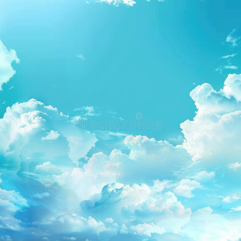 A Small Plane Soaring through a Bright Blue Cloud-filled Sky Stock ...