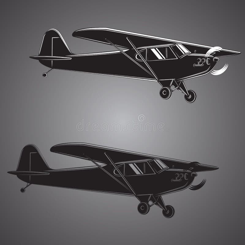 Private Plane Vector Illustration Icon. Single Engine Propelled ...