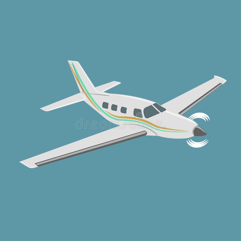 Small Plane Vector Illustration. Single Engine Propelled Aircraft. Air ...