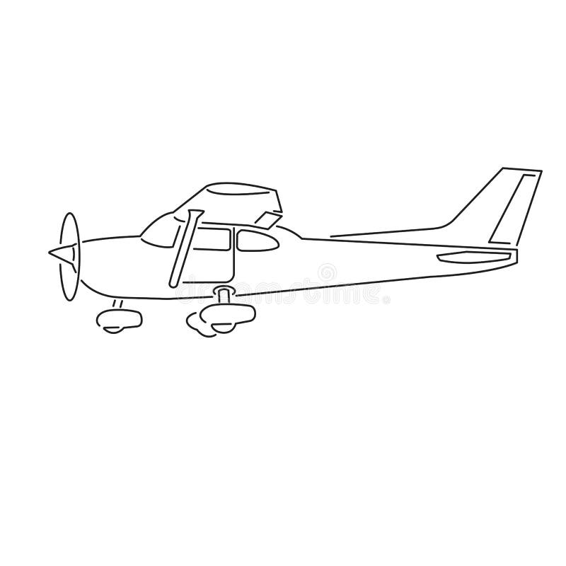 Small Plane Vector Illustration. Single Engine Propelled Aircraft Stock ...