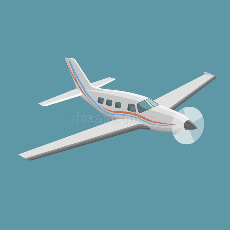 Small Plane Vector Illustration. Single Engine Propelled Aircraft Stock ...