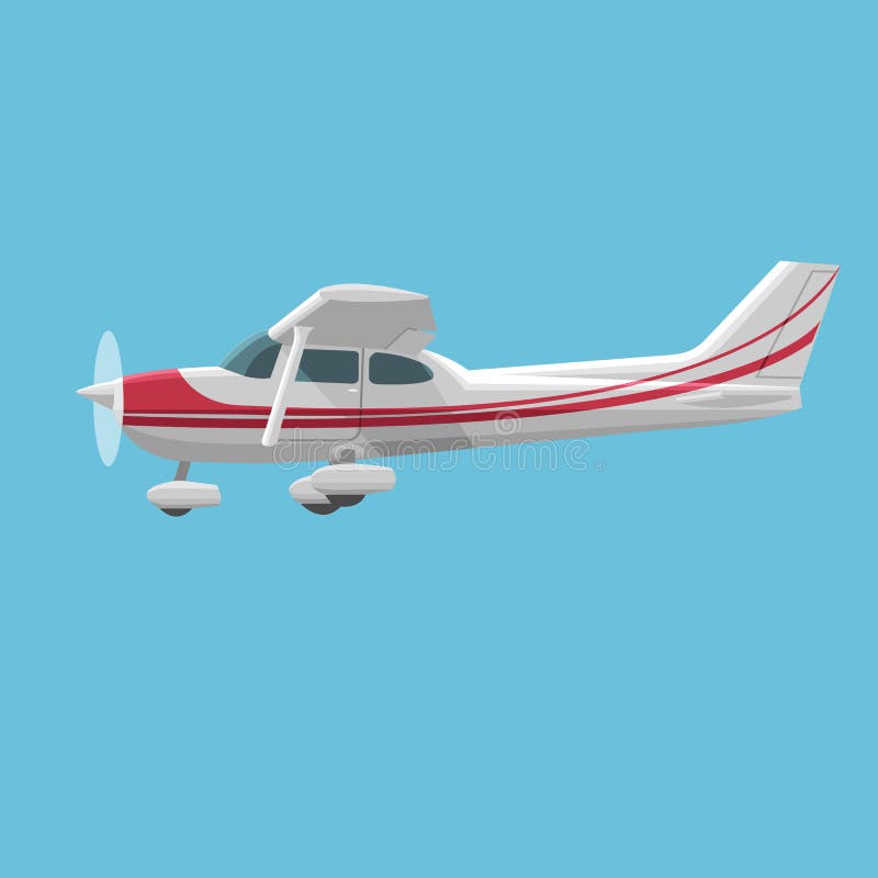 Small Plane Vector Illustration. Single Engine Propelled Aircraft Stock ...
