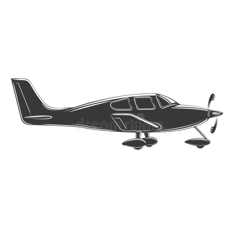 Small Plane Vector Illustration. Single Engine Propelled Aircraft Stock ...