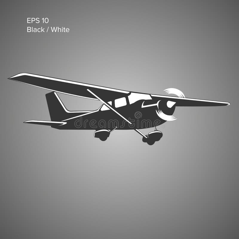 Small Plane Vector Illustration. Single Engine Propelled Aircraft ...