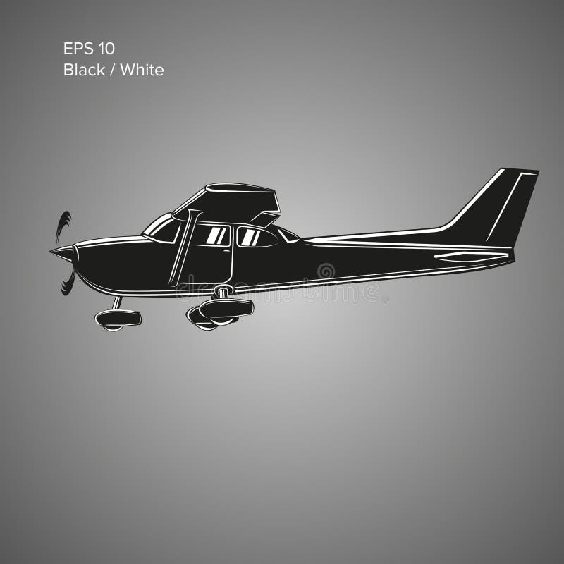 Small Plane Vector Sketch. Hand Drawn Single Engine Propelled Aircraft ...