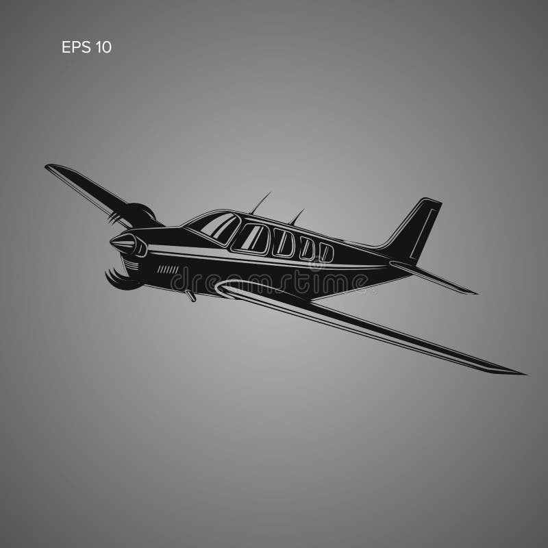 Small Plane Vector Illustration. Single Engine Propelled Passenger ...