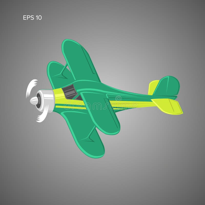 Small Plane Vector Illustration. Single Engine Propelled Biplane ...