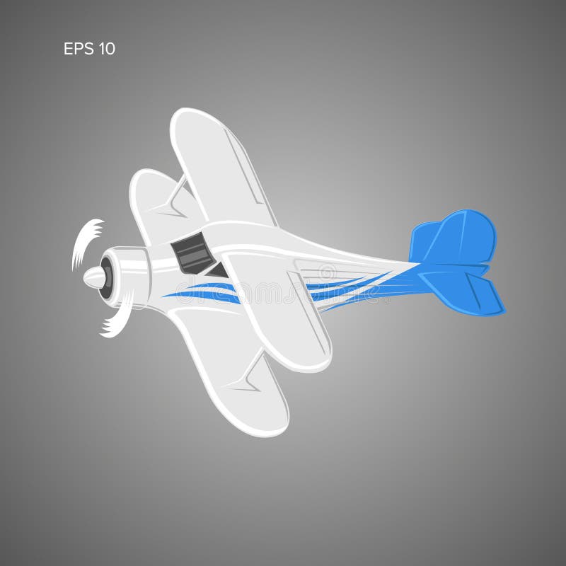 Small Plane Vector Illustration. Single Engine Propelled Biplane ...