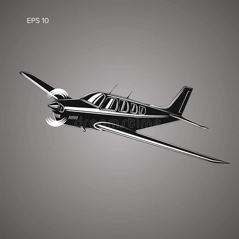 Small Plane Vector Illustration. Single Engine Propelled Passenger ...