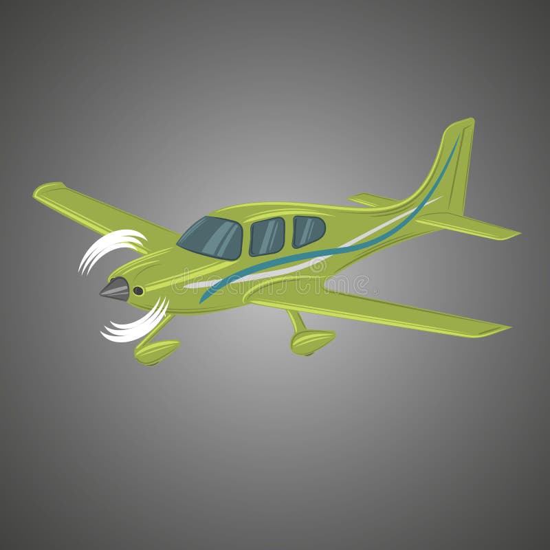 Small Plane Vector Illustration. Single Engine Propelled Passenger ...