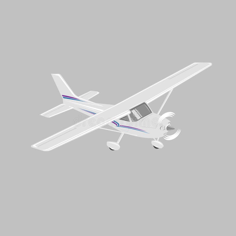 Small Plane Vector Illustration. Single Engine Propelled Passenger ...