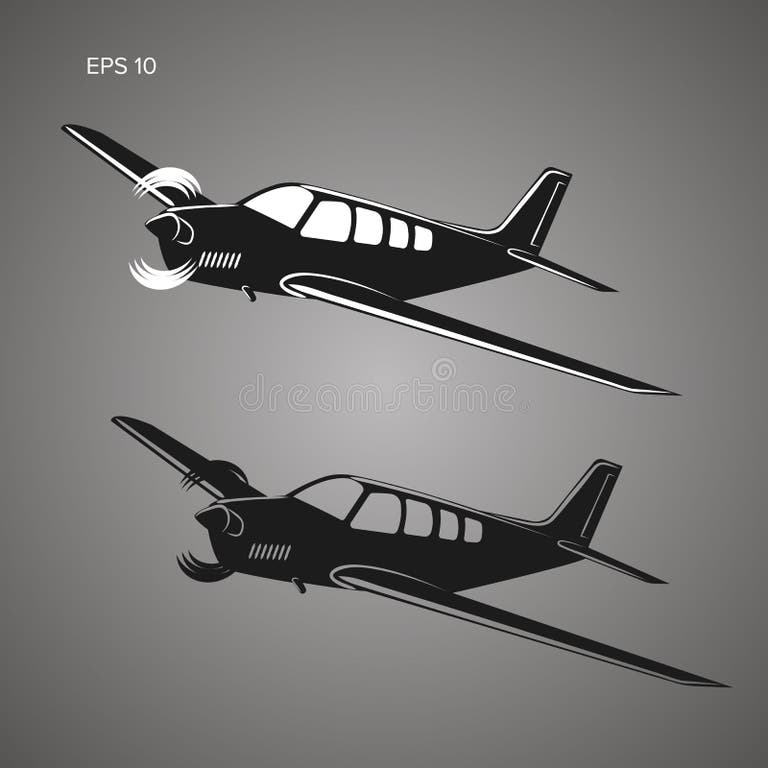 Small Plane Vector Illustration. Single Engine Propelled Passenger ...