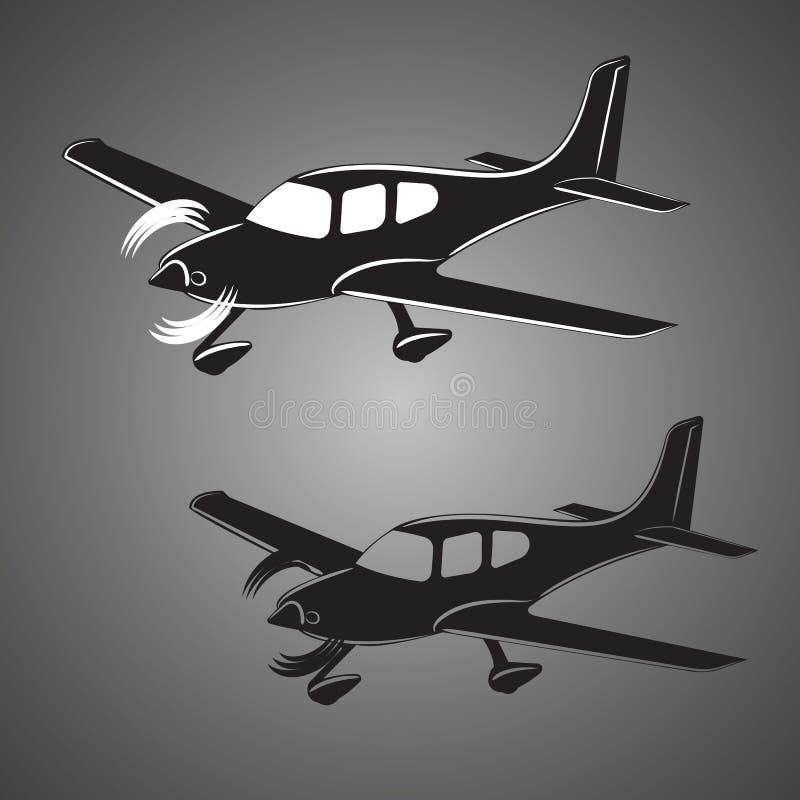 Small Plane Vector Illustration. Single Engine Propelled Passenger ...