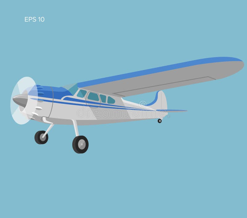 Small Plane Vector Sketch. Hand Drawn Single Engine Propelled Aircraft ...