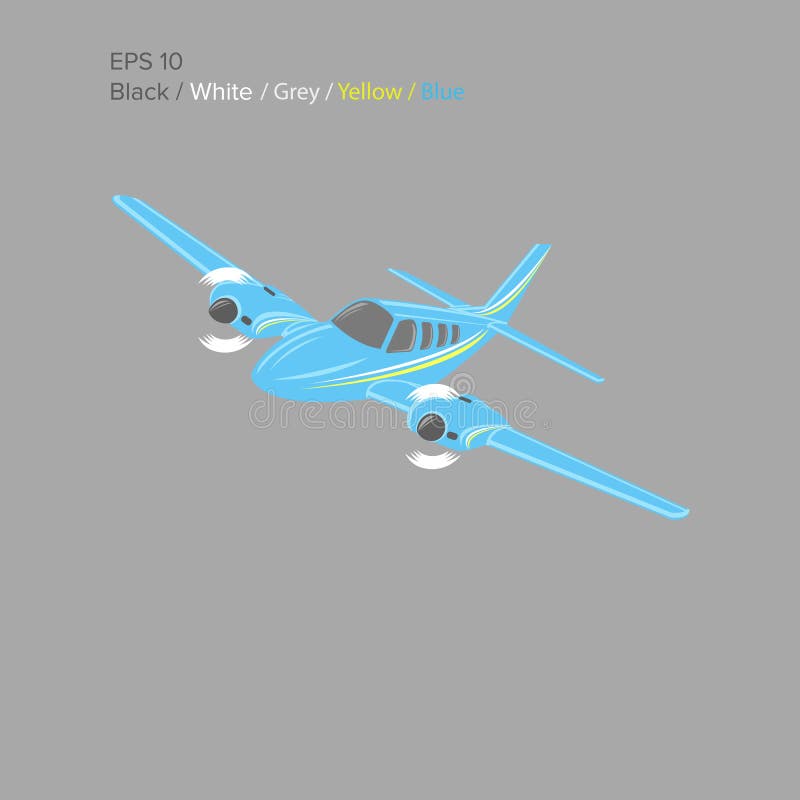 Small Plane Vector Illustration. Single Engine Propelled Aircraft ...