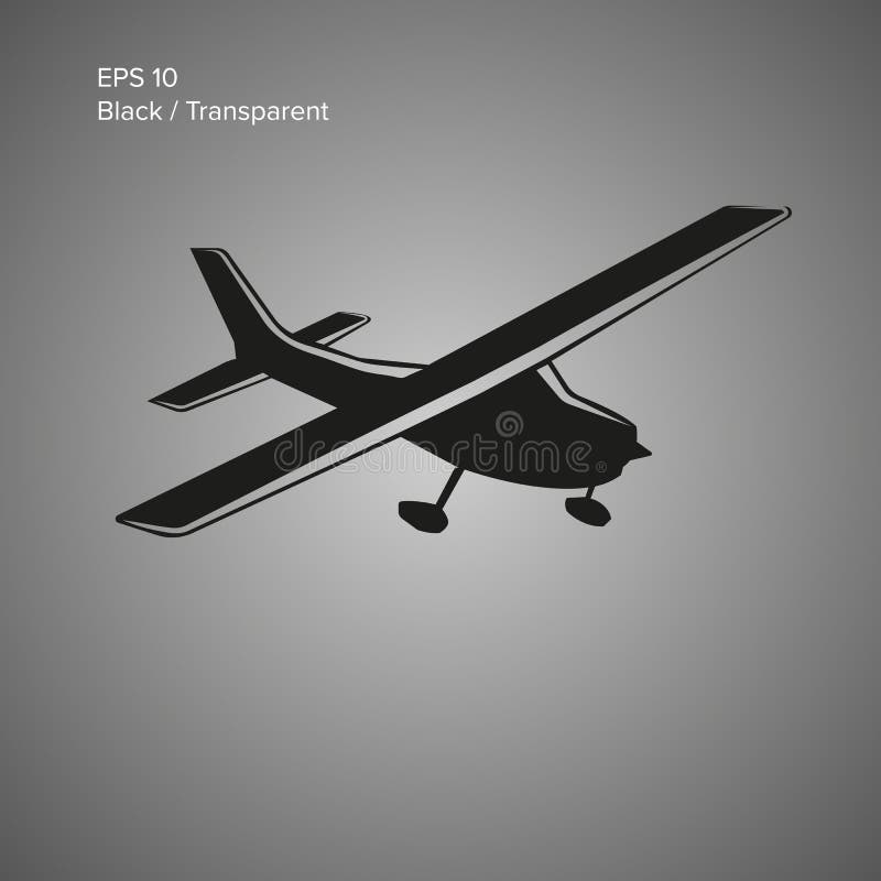 Small Plane Vector Logo. Single Engine Propelled Aircraft. Vector ...