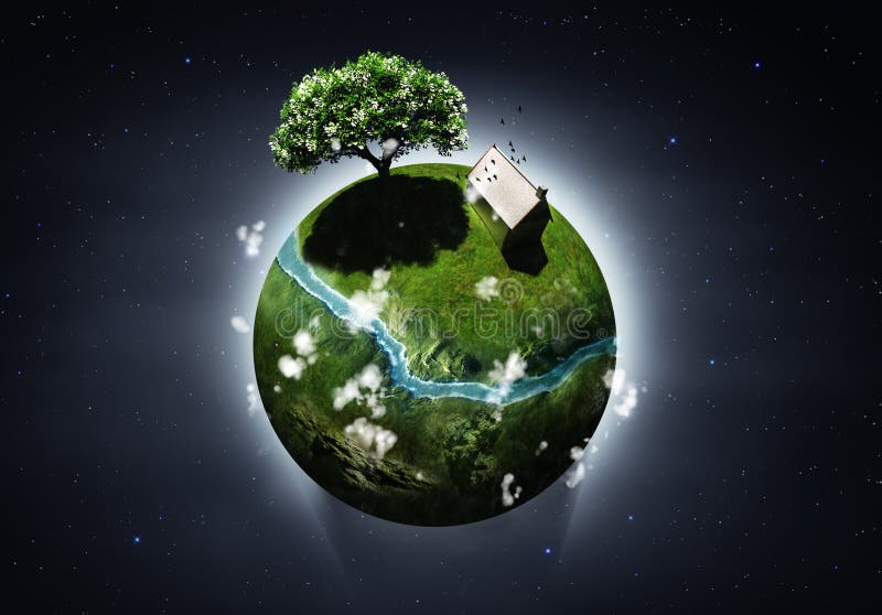 Small green planet stock illustration. Illustration of green - 28761545