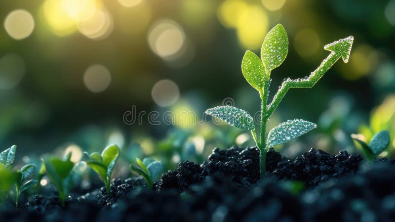 A Small Plant Emerges from the Earth Stock Image - Image of beginnings ...